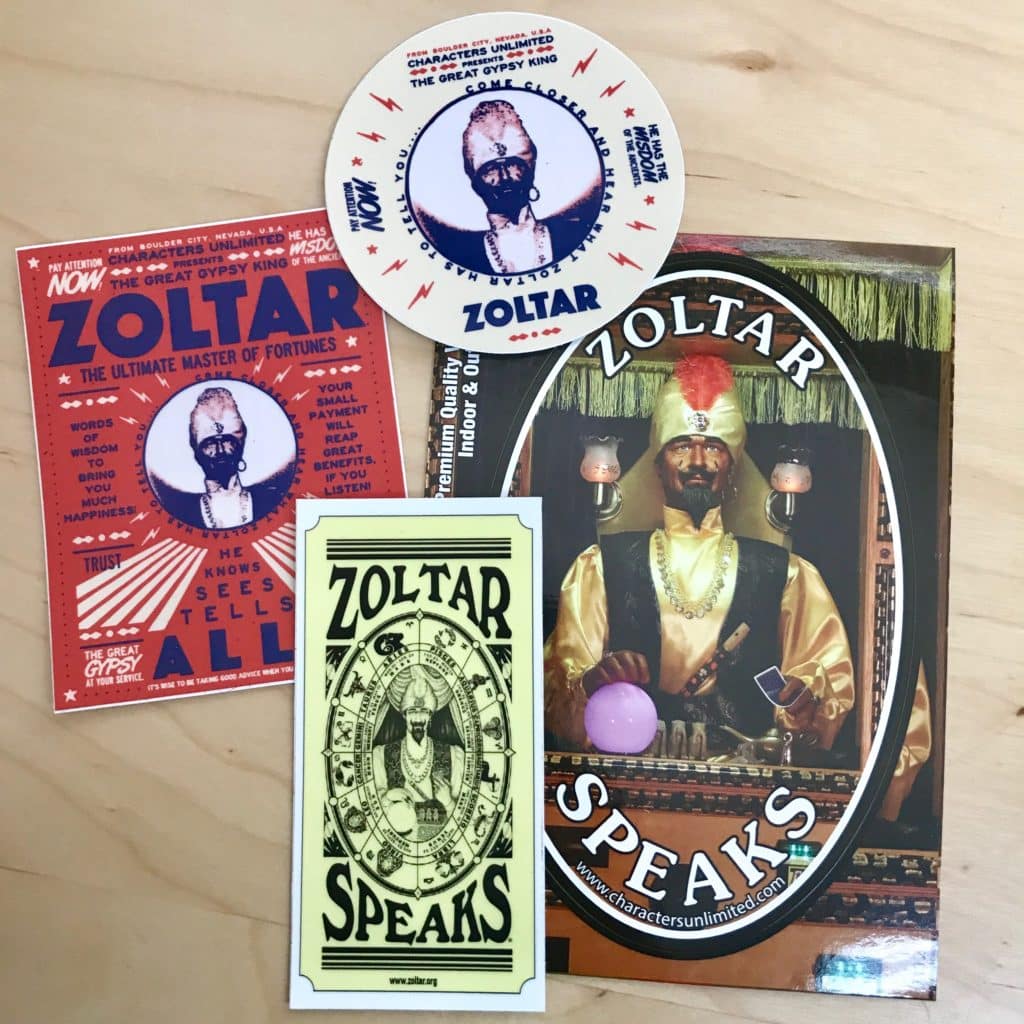 Zoltar Sticker 4 Pack - Characters Unlimited